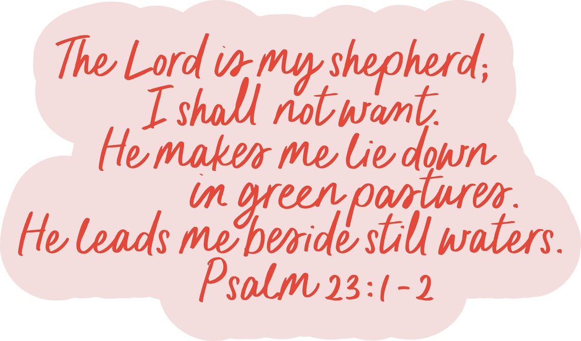 Psalm 23 Sticker, Christian Sticker, Bible Verse Sticker, Faith - Etsy