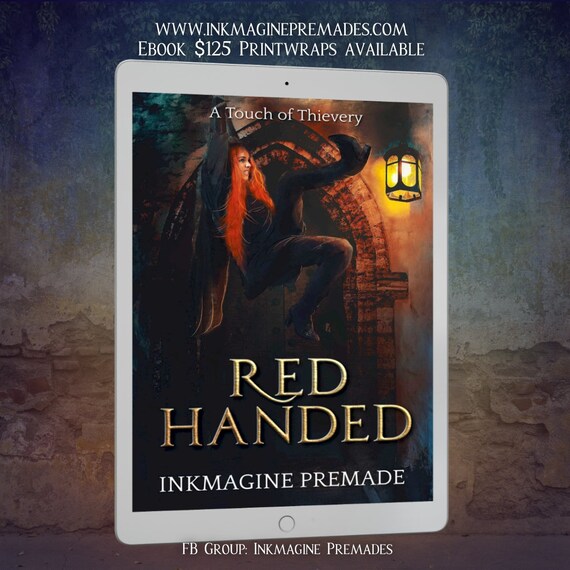 Premade Book Cover: Red Handed - Etsy