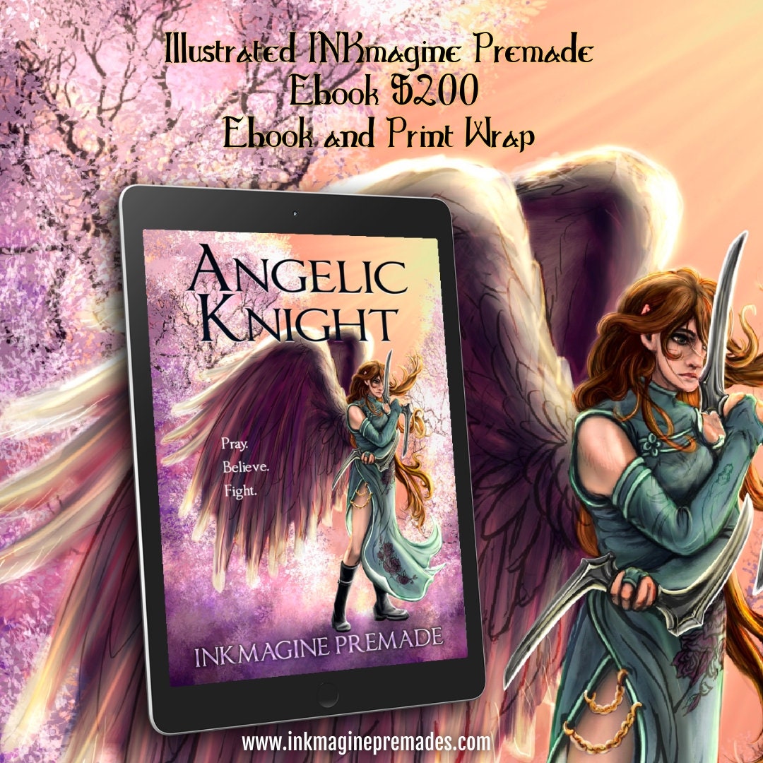 Premade Illustrated Fantasy Cover: Angelic Knight - Etsy