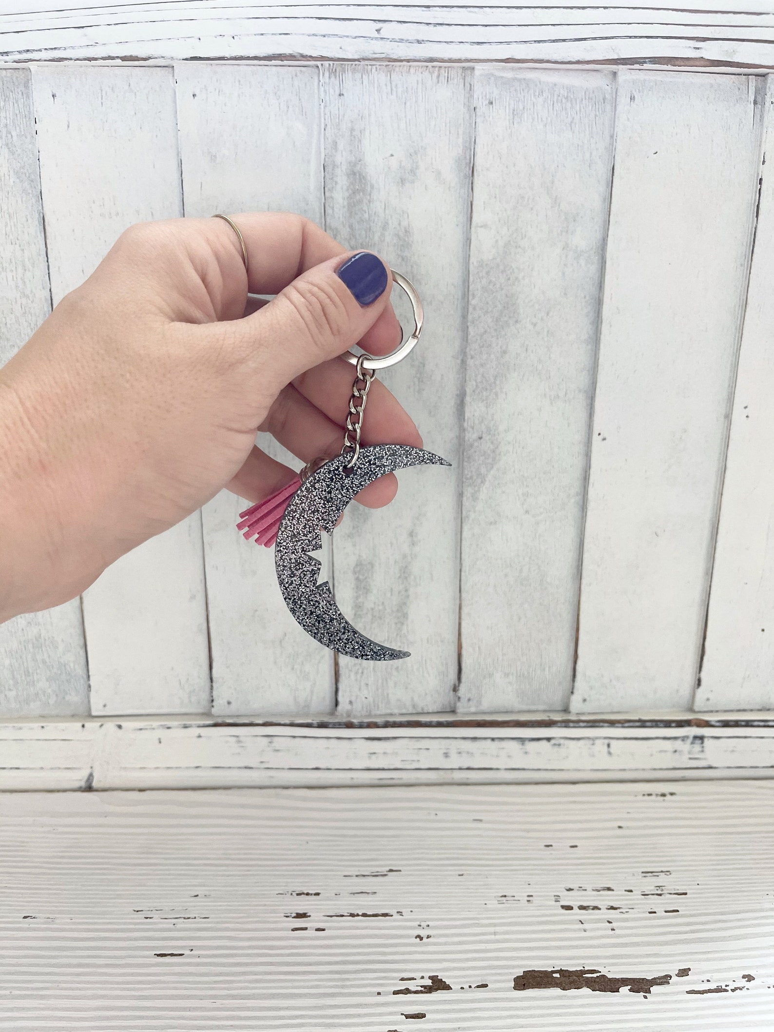 Zyia Crescent Moon Keychain - Etsy