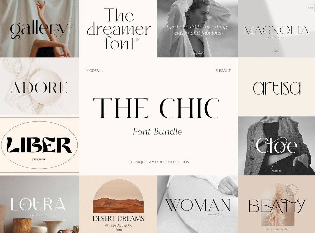 Modern Font Bundle, Unique Branding Fonts, Cricut Fonts, Canva Fonts ...