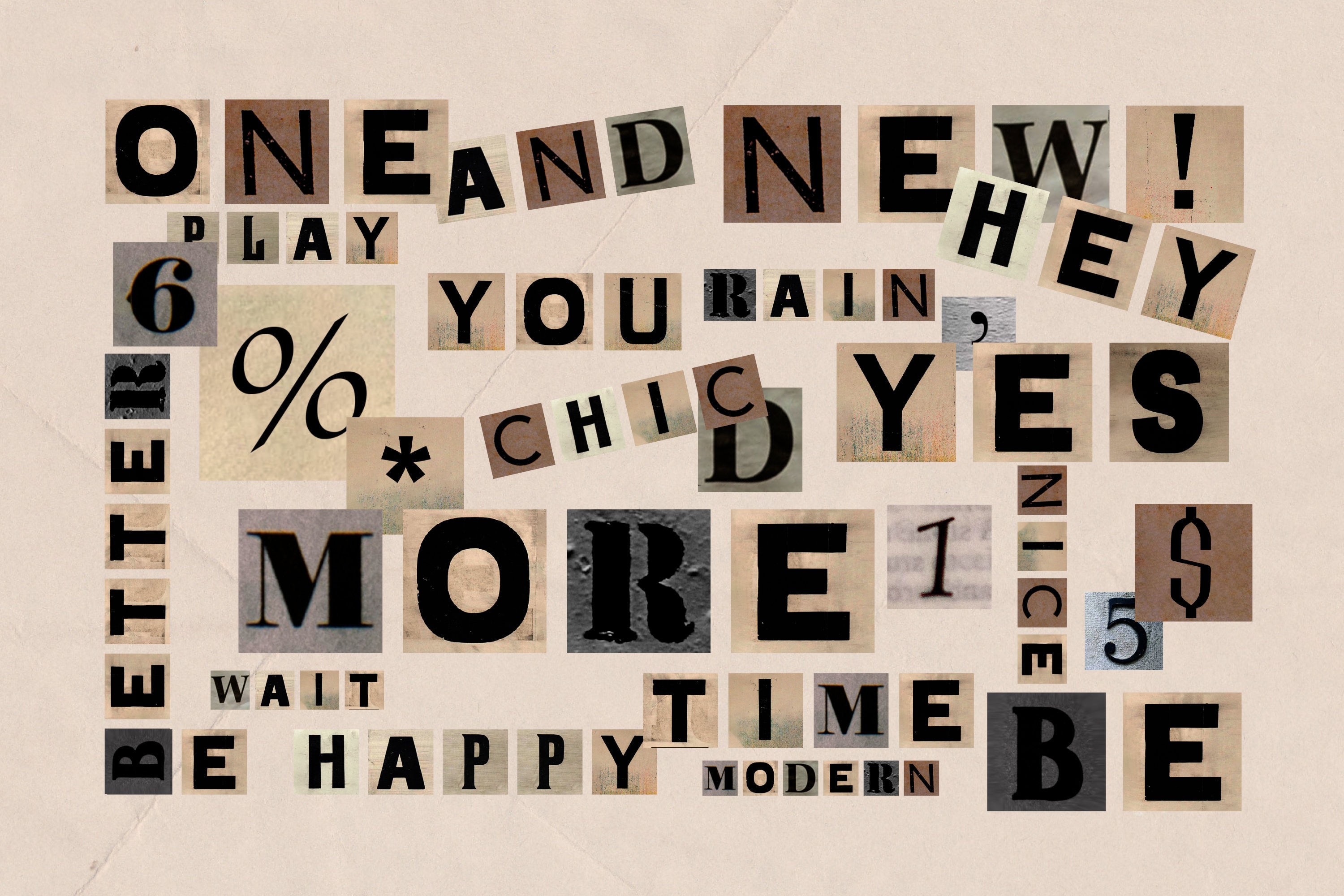 Collage Font Newspaper Cut Out Font Craft Opentype Bitmap - Etsy