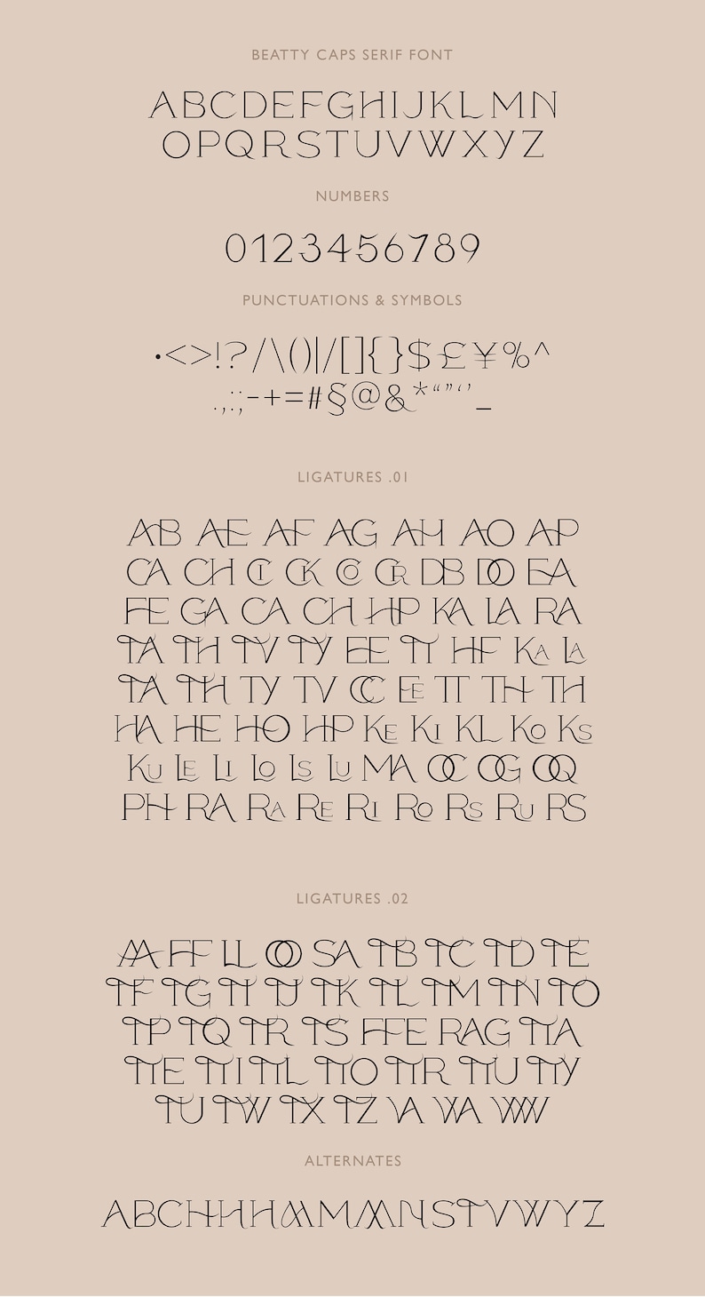 Modern Classy Font All Caps Serif Typeface Stylish Font for | Etsy