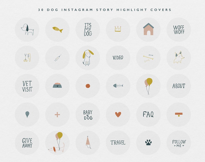 Dog Instagram Story Highlights Covers Pet Stories Highlight - Etsy