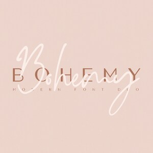 Bohemy Font Duo, Modern Boho Font, Handwritten Cursive Font, Bohemian ...