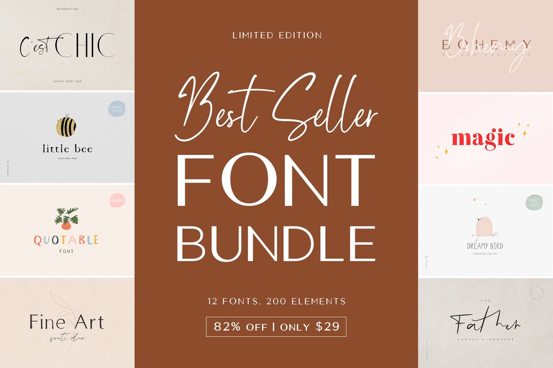 Modern Font Bundle for Commercial Use, Bestseller Fonts Collection ...
