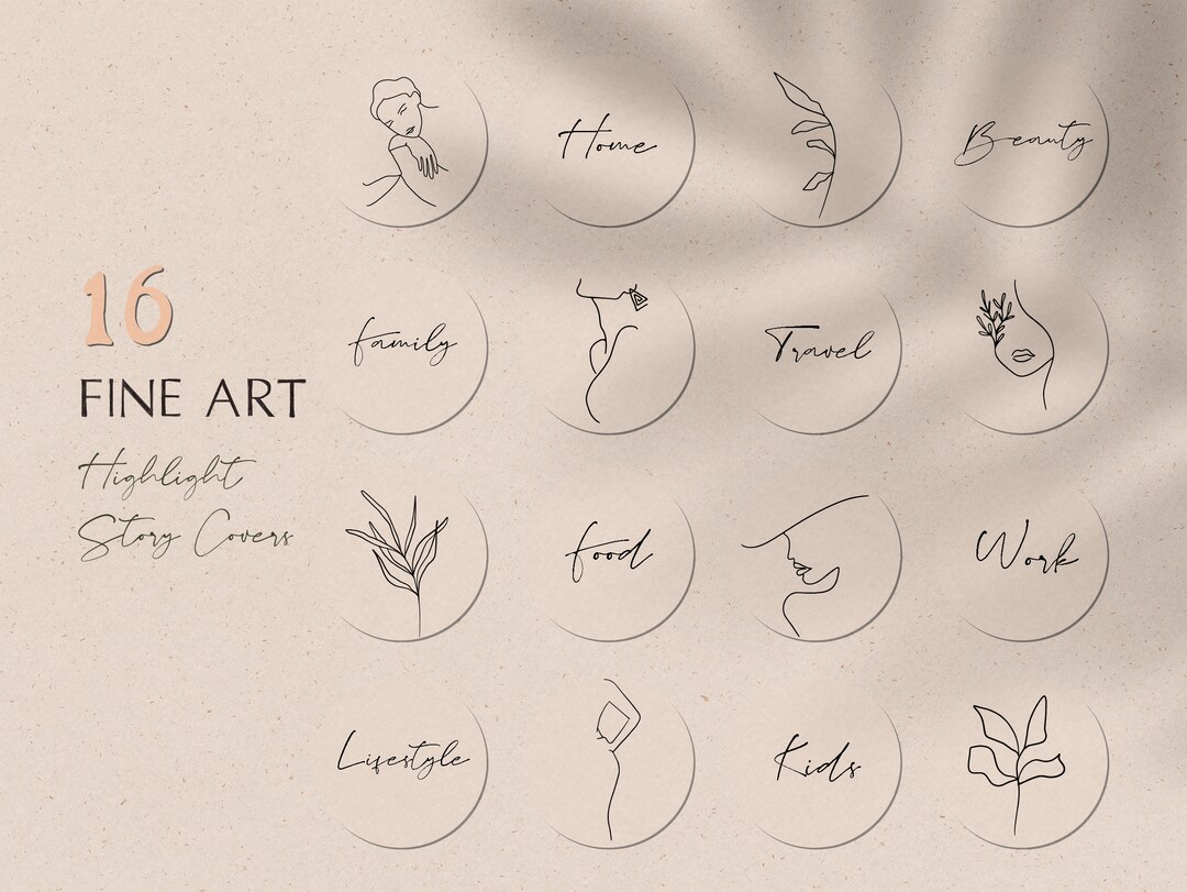 Line Instagram Highlight Covers, Fine Art Instagram Story Highlights ...