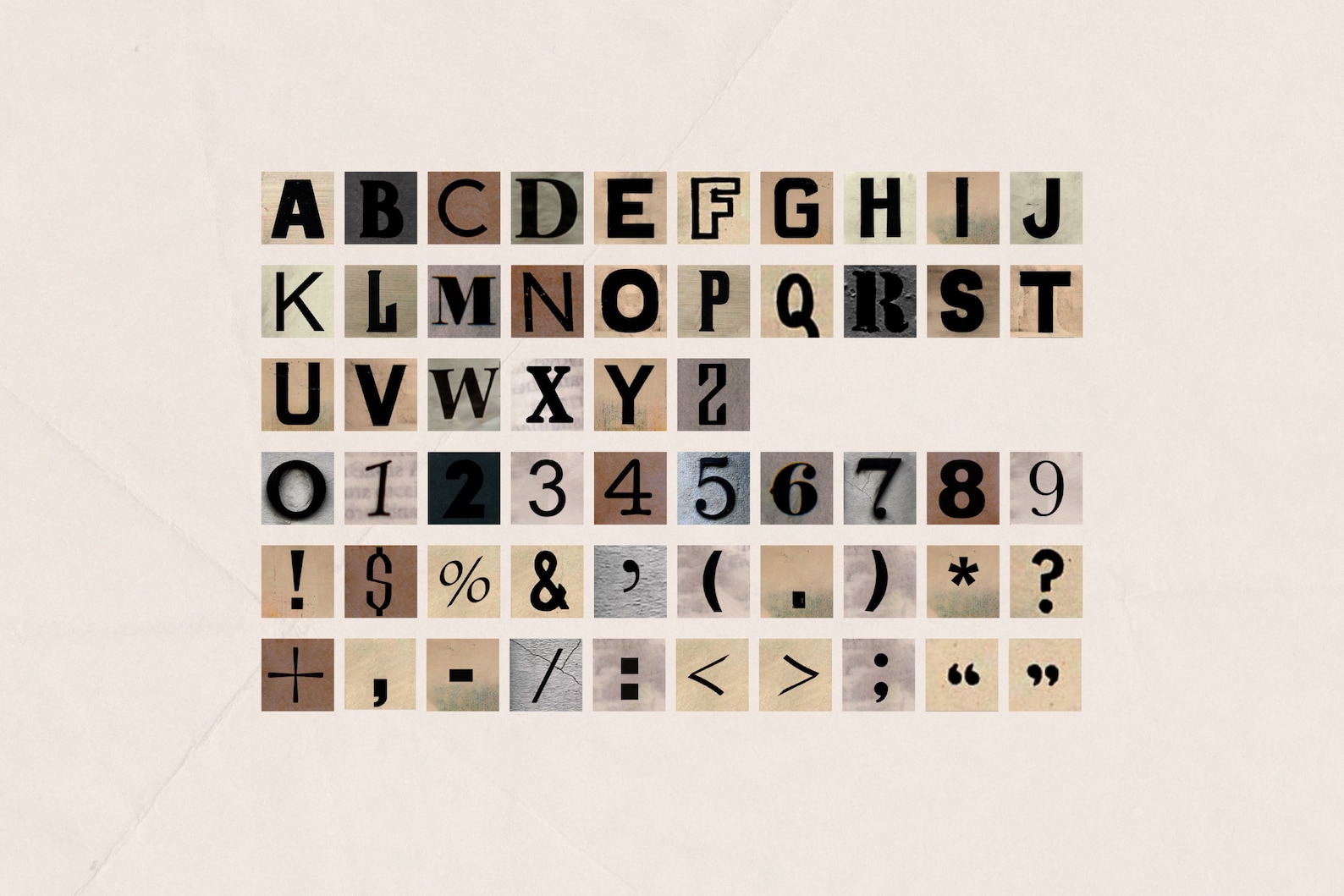 Collage Font Newspaper Cut Out Font Craft Opentype Bitmap - Etsy