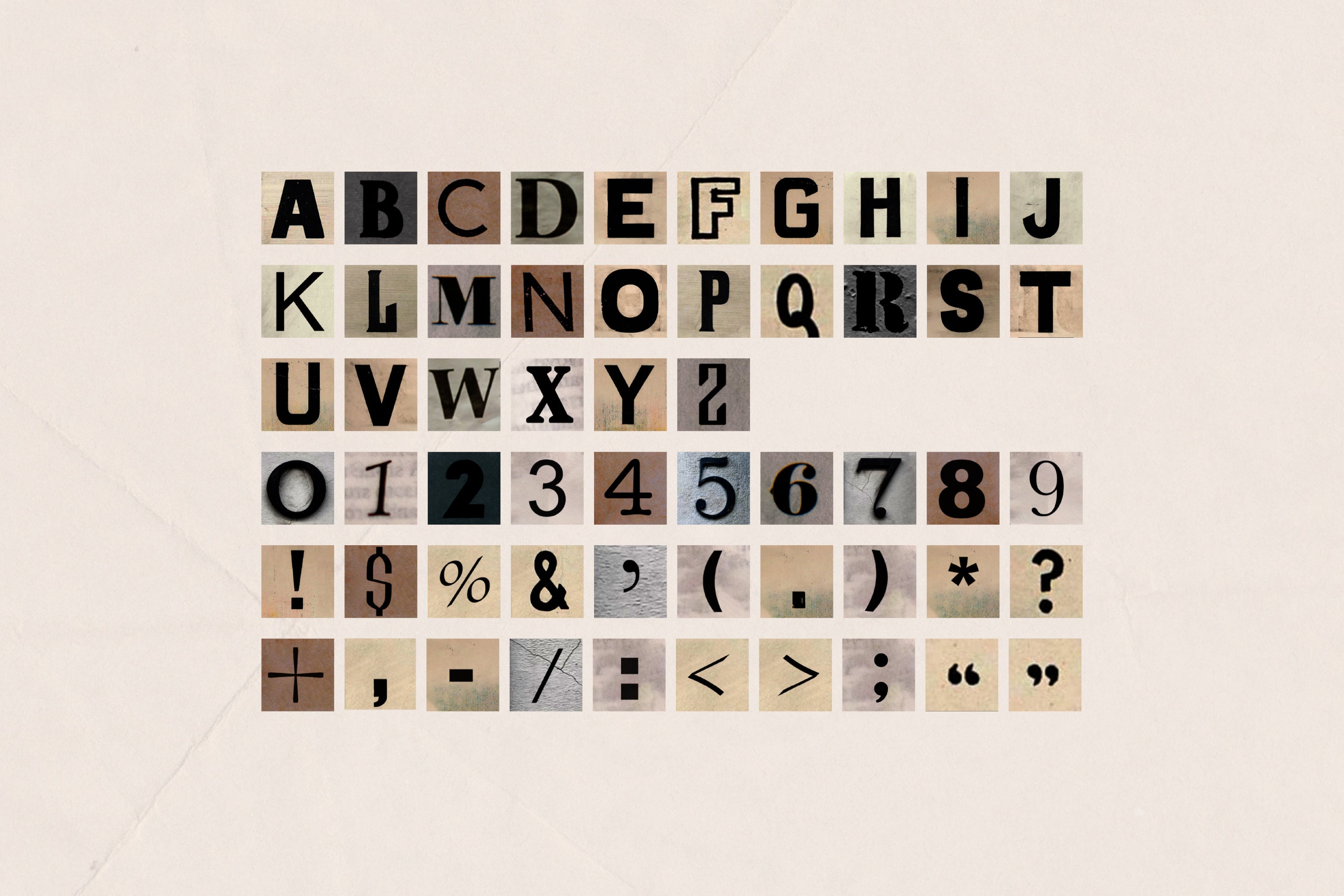 Collage Font Newspaper Cut Out Font Craft Opentype Bitmap - Etsy