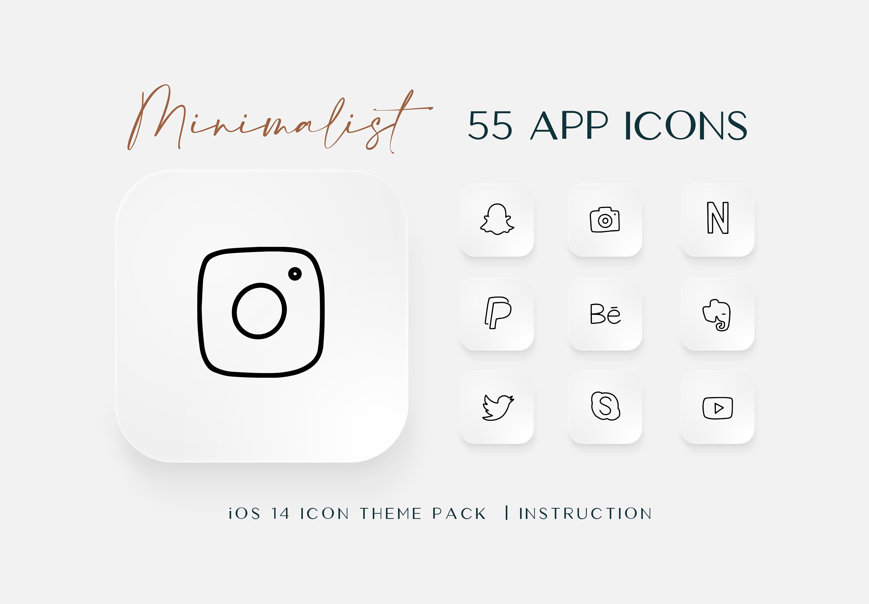 Minimalist App icons for iPhone App icons aesthetic for iOS | Etsy