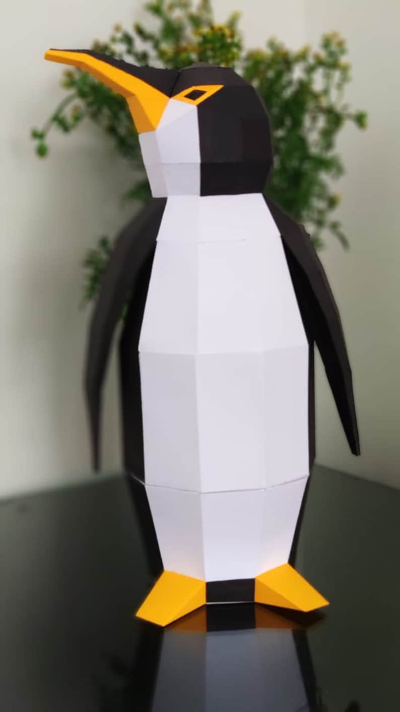 Papercraft Penguin, Gift Box for Wine, PDF Template,diy, Pepakura ...
