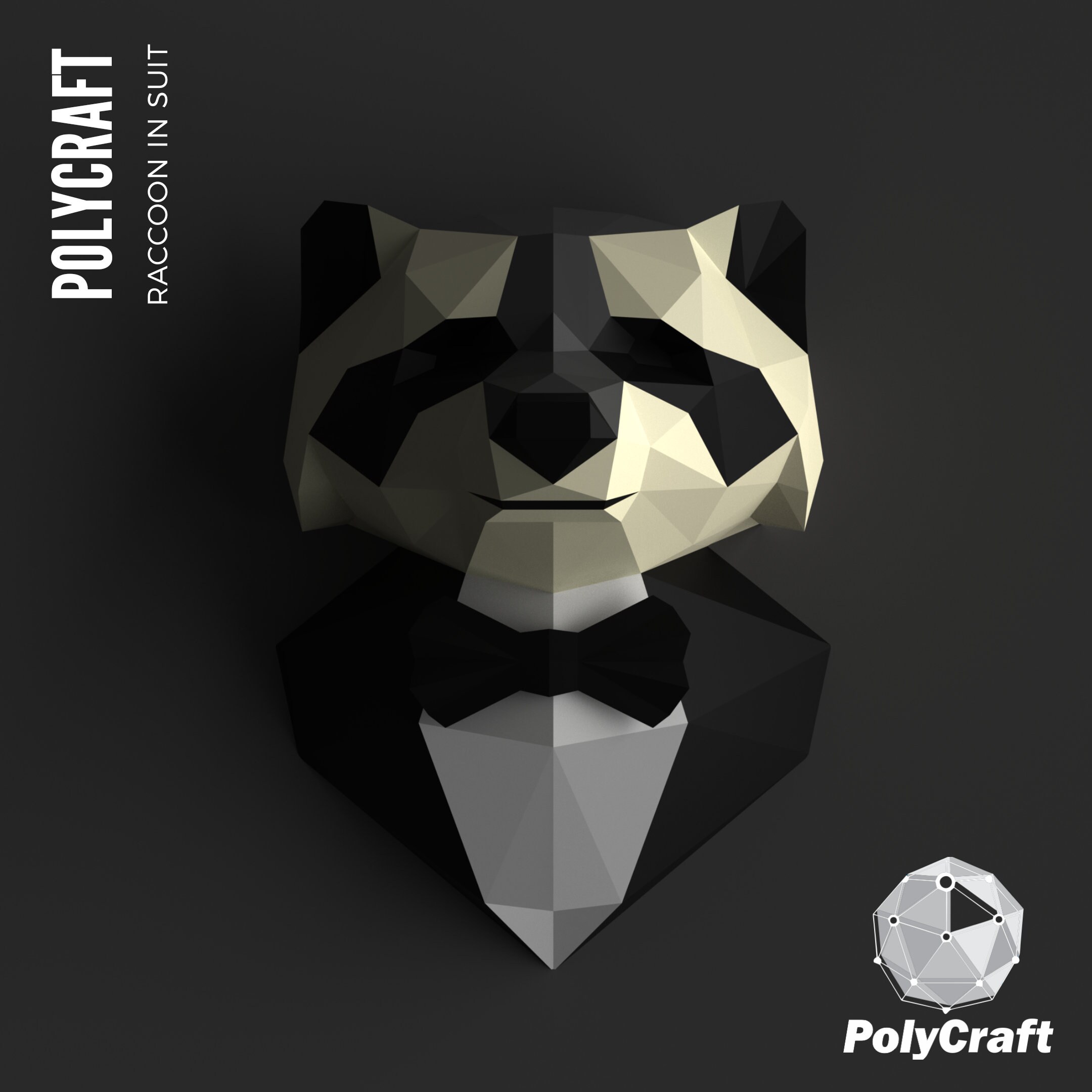Papercraft Mapache, modelo de papel, plantilla PDF Mapache en traje ...