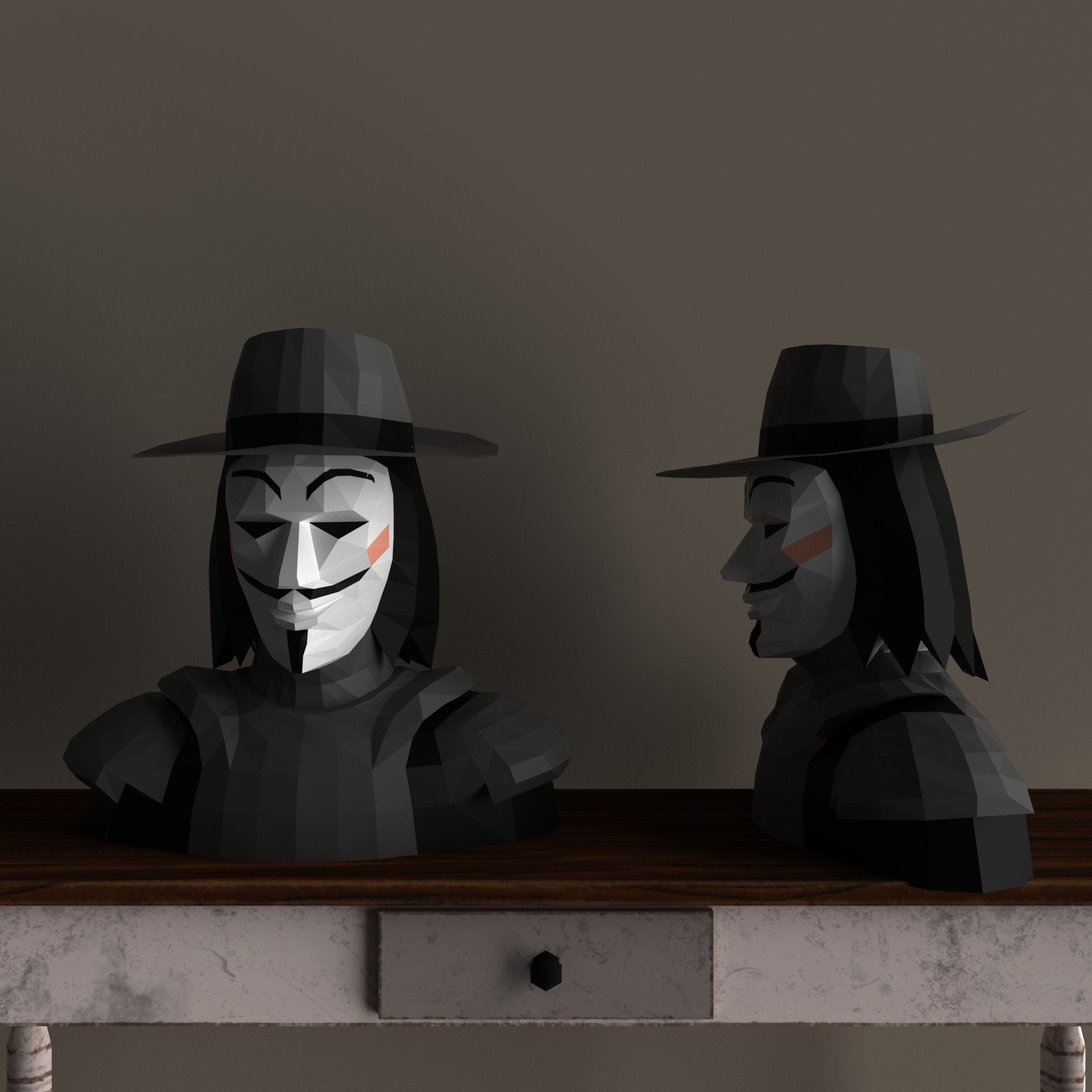 Papercraft Anonymous Hacker Paper Model, PDF V for Vendetta Template ...