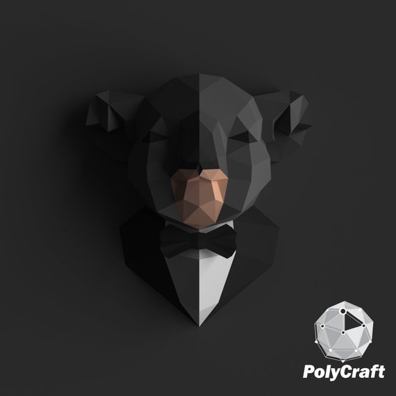 Papercraft Koala 3D Paper Model PDF Koala in Suit Template | Etsy