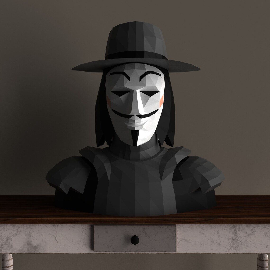 Papercraft Anonymous Hacker Paper Model, PDF V for Vendetta Template ...