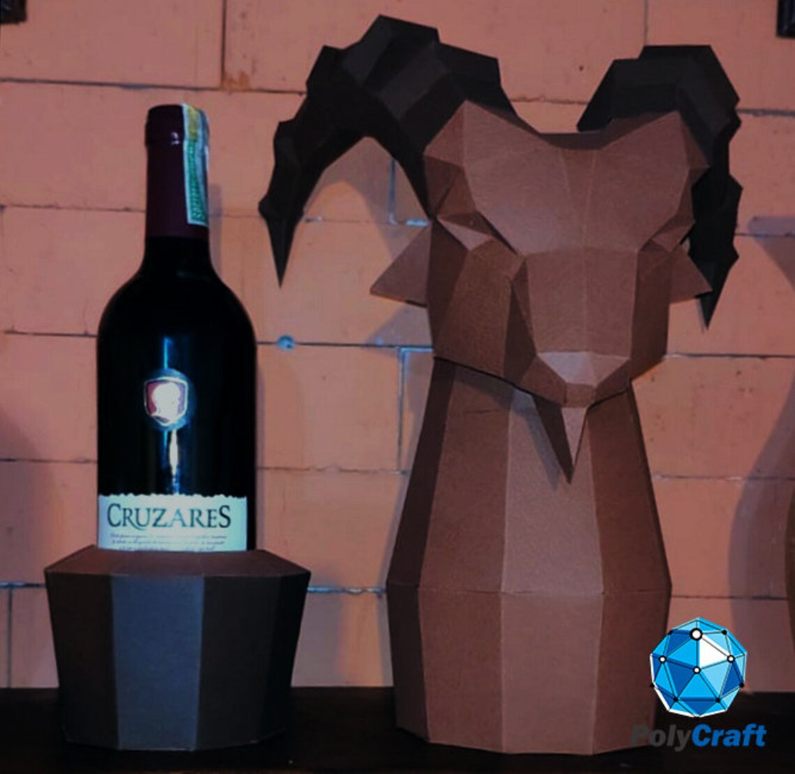 Papercraft Ram Goat Capricorn Winebox Pepakura 3D Low Poly Paper DIY ...