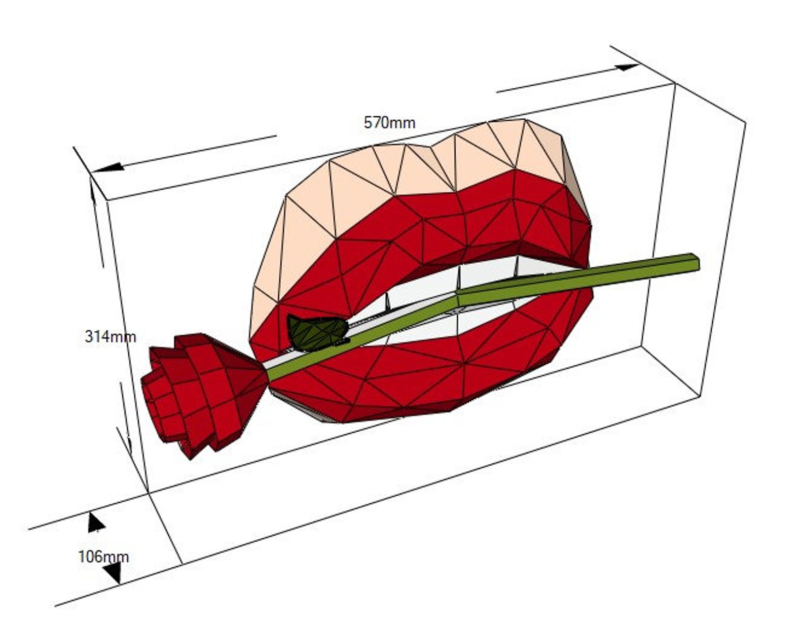 Papercraft Lips Rose in Mouth Papercraft Home 3D Papercraft - Etsy Canada
