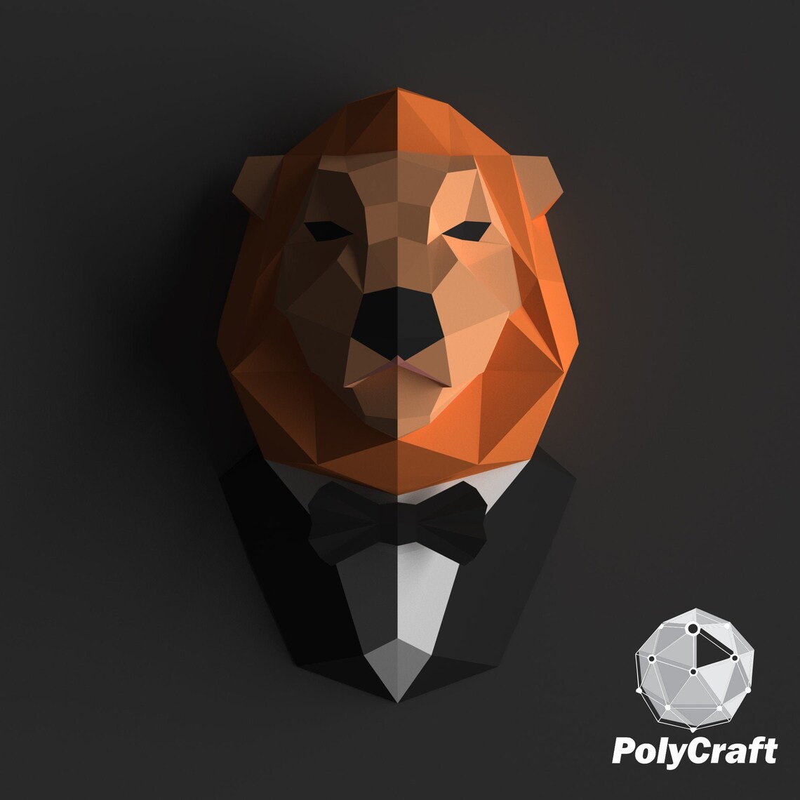 León Papercraft, modelo de papel 3D, plantilla PDF León en traje, leo ...