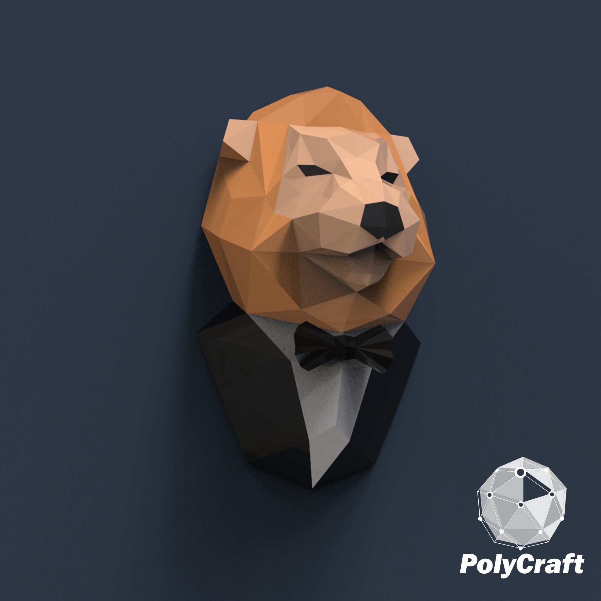 León Papercraft, modelo de papel 3D, plantilla PDF León en traje, leo ...