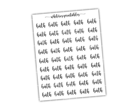 Bath Scripts PRINTABLE FOIL READY Stickers Handcutters & | Etsy