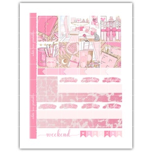 Pretty in Pink FOIL READY PRINTABLE Weekly Planner Sticker Kit Erin ...