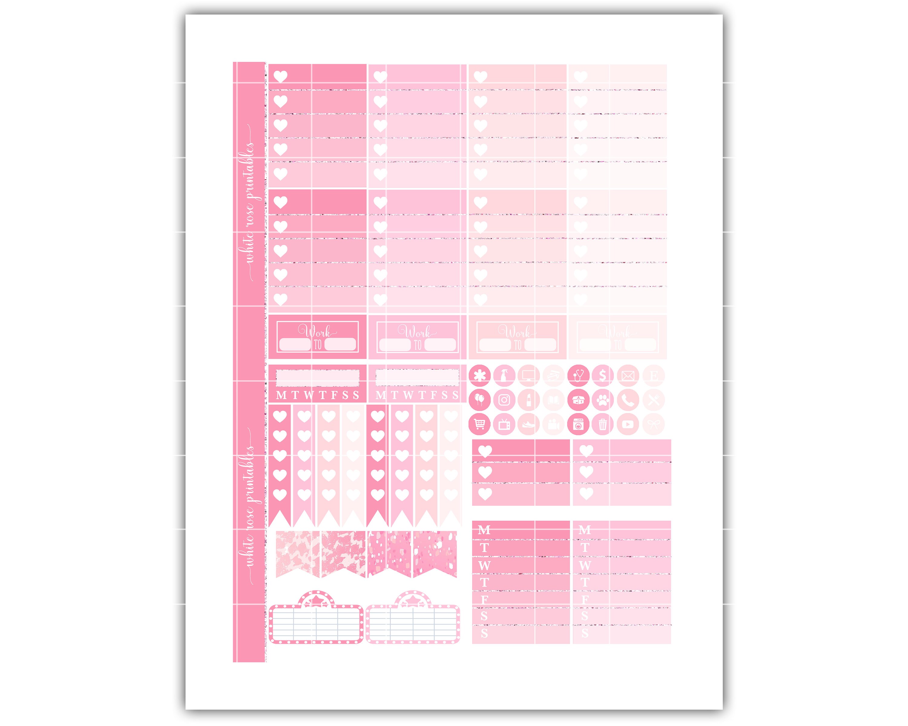 Pretty in Pink FOIL READY PRINTABLE Weekly Planner Sticker - Etsy