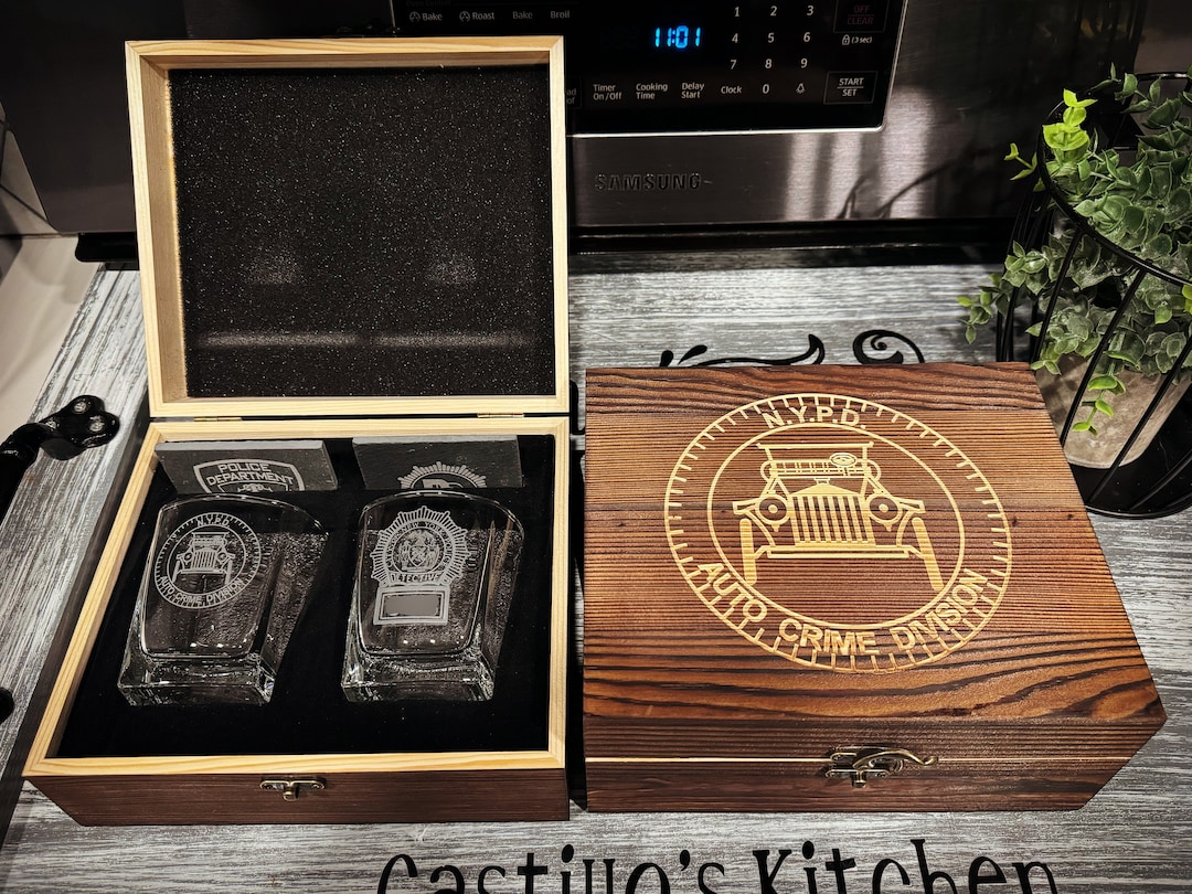 Laser Engraved Rock Glass Box Set N-y-p-d L-a-p-d Face Engrave - Etsy