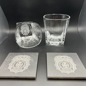 Laser Engraved Rock Glass Box Set N-y-p-d L-a-p-d Bottom Engrave - Etsy