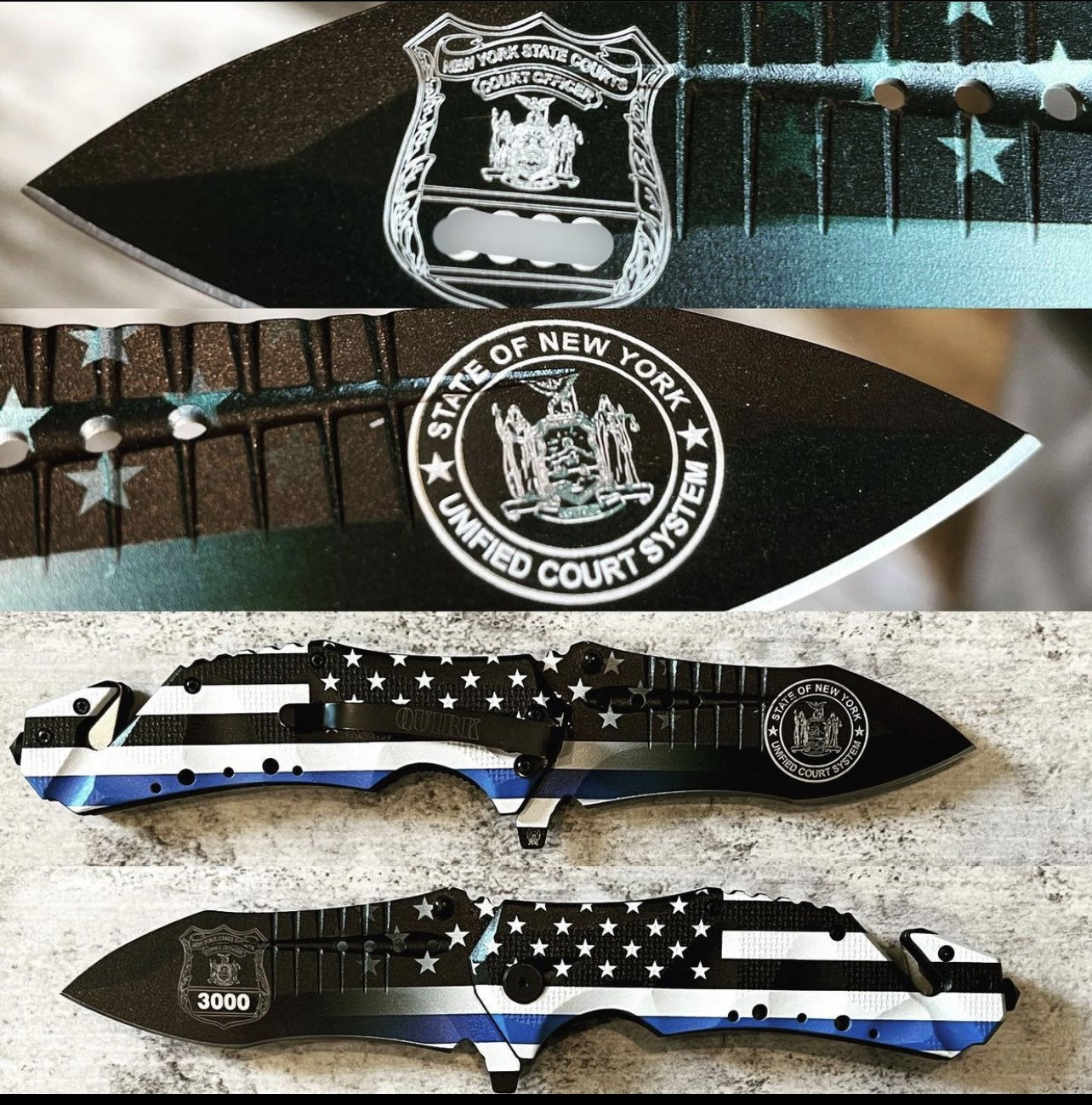 Police Tactical Knife Blue Line - Etsy