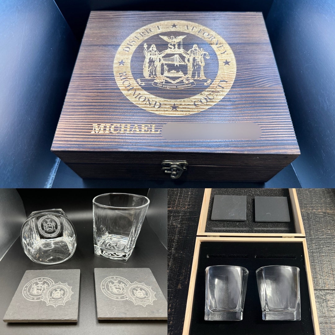 Laser Engraved Rock Glass Box Set N-y-p-d L-a-p-d Bottom Engrave - Etsy