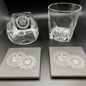 Laser Engraved Rock Glass Box Set N-y-p-d L-a-p-d Bottom Engrave - Etsy