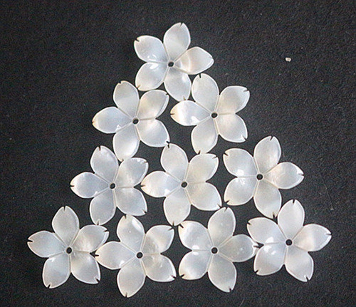 100pcs Natural MOP Shell Flower Beadswhite Shell Flower - Etsy