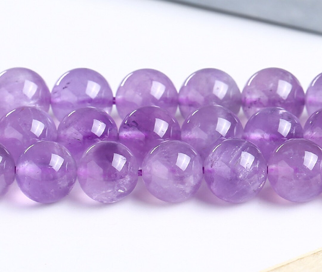 4mm-12mm Natural Lavender Purple Jadeite Jade Smooth Round Beads ...