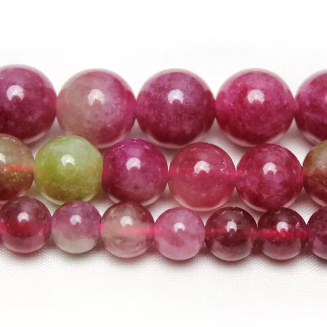 Watermelon Jade Smooth Round Beads,watermelon Chalcedony Beads ...