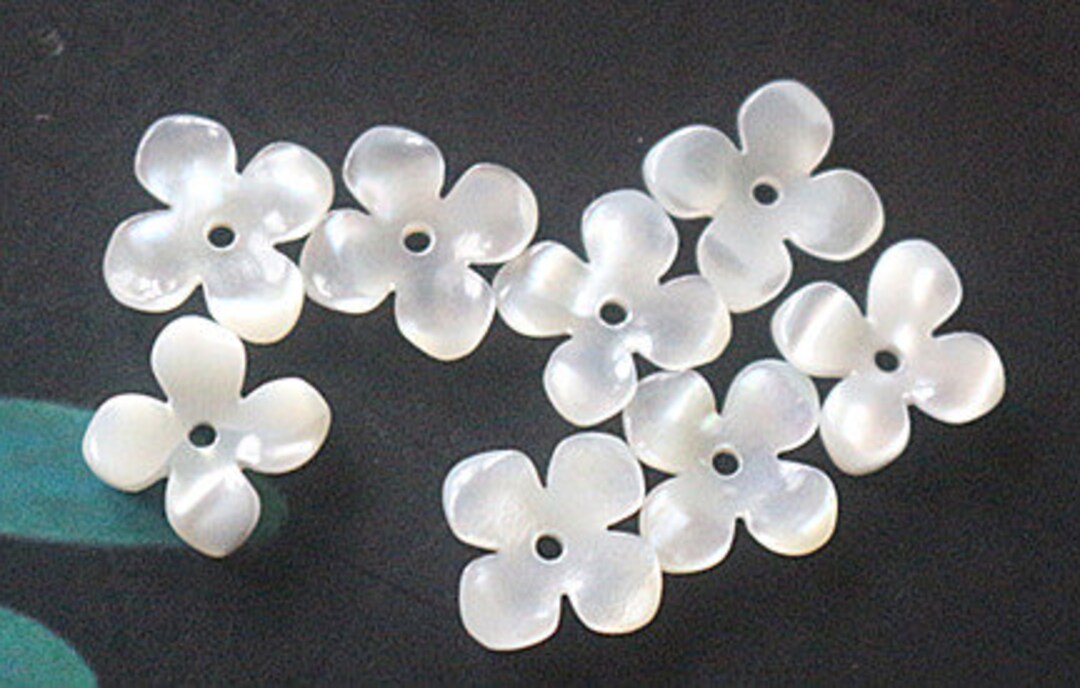 100 Pcs Natural MOP Shell Flower Beads, White Shell, 6mm, 8mm, 10mm - Etsy