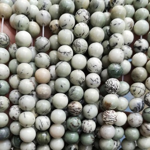 4mm-12mm Natural Green Grass Flower Jasper Suaves Cuentas | Etsy