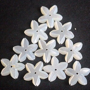 100pcs Natural MOP Shell Flower Beads,white Shell Flower Beads,6mm 8mm ...