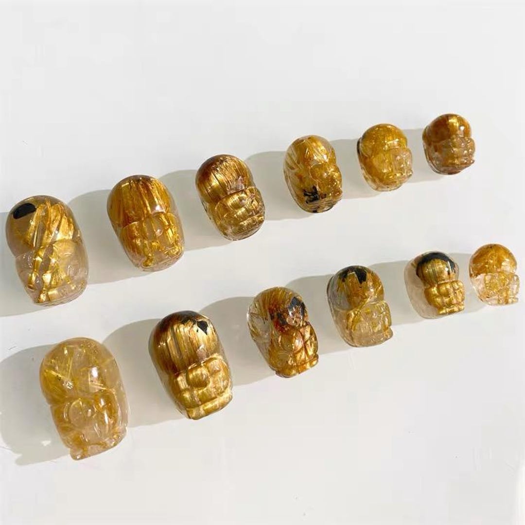 Natural Golden Rutilated Quartz Pi Xiu/pi Yao Pendant Beads,pi Xiu ...