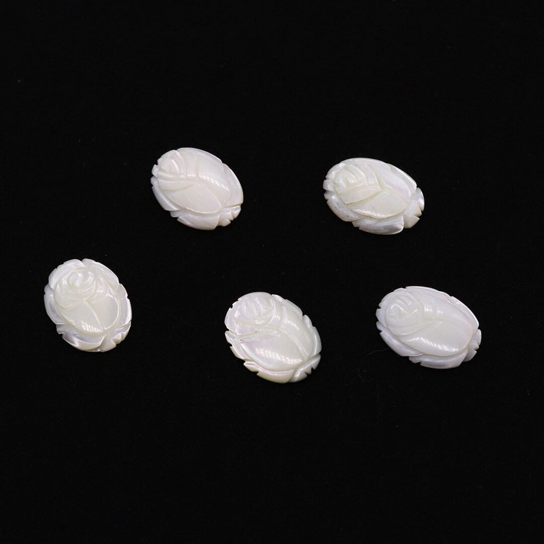 Natural Rose Shape Shells Cabochon Beads,no Drilled Hold Shell Pearls ...