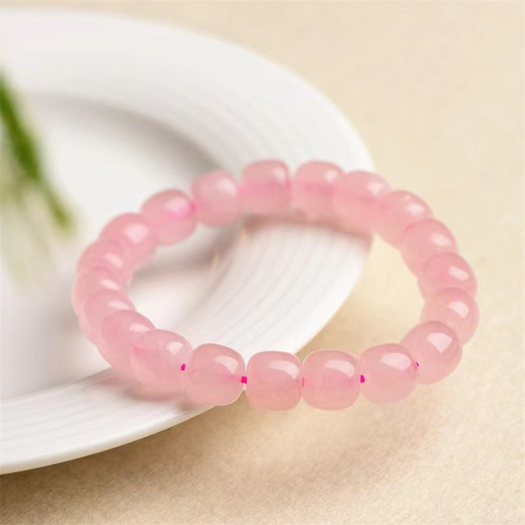 Natural Rose Quartz Beads Bracelet,rose Quartz Beaded Bracelet,jewelry ...