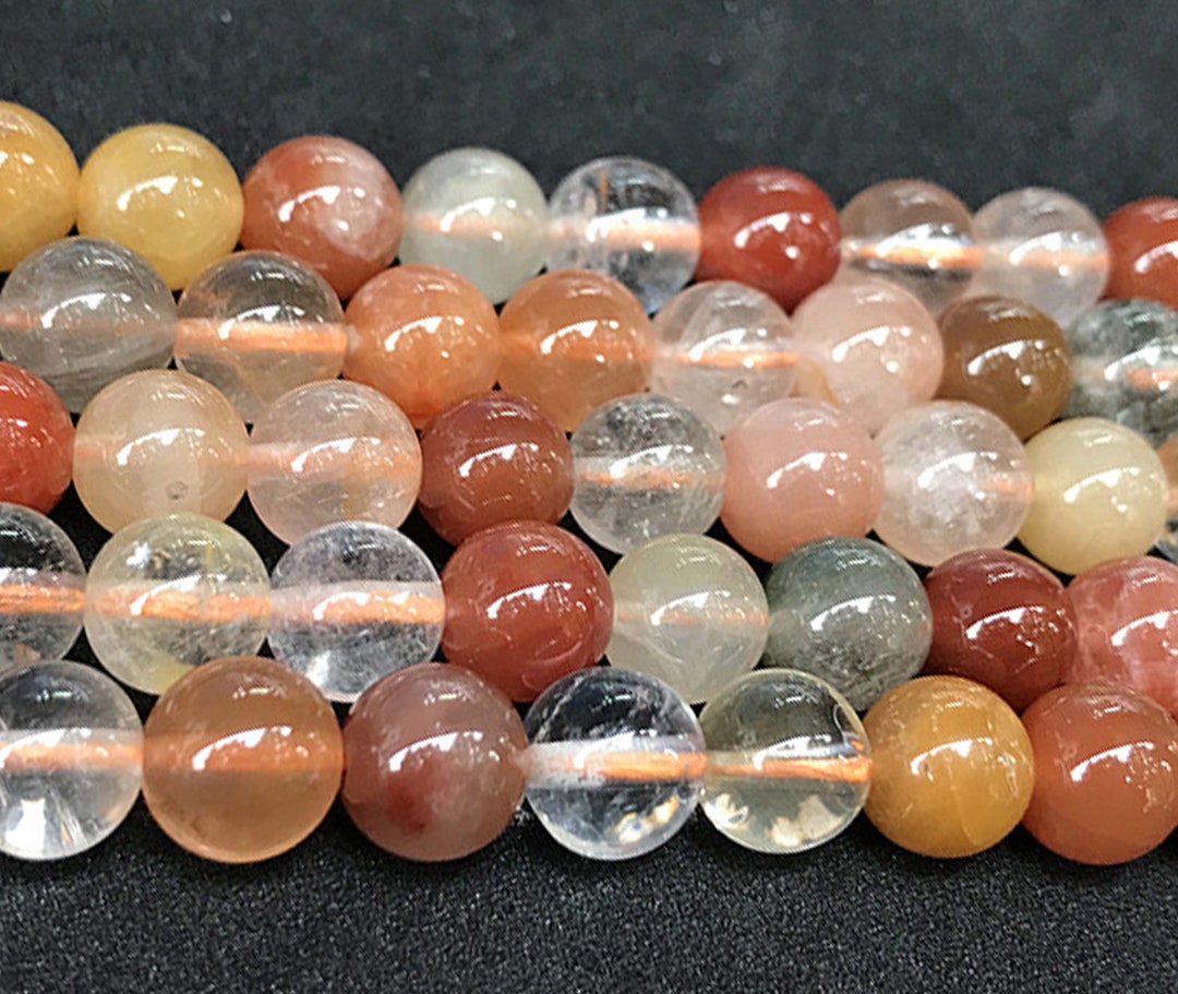 4mm-12mm Natural Mix Rutile Quartz Smooth Round Beads, Rutilated Quartz ...
