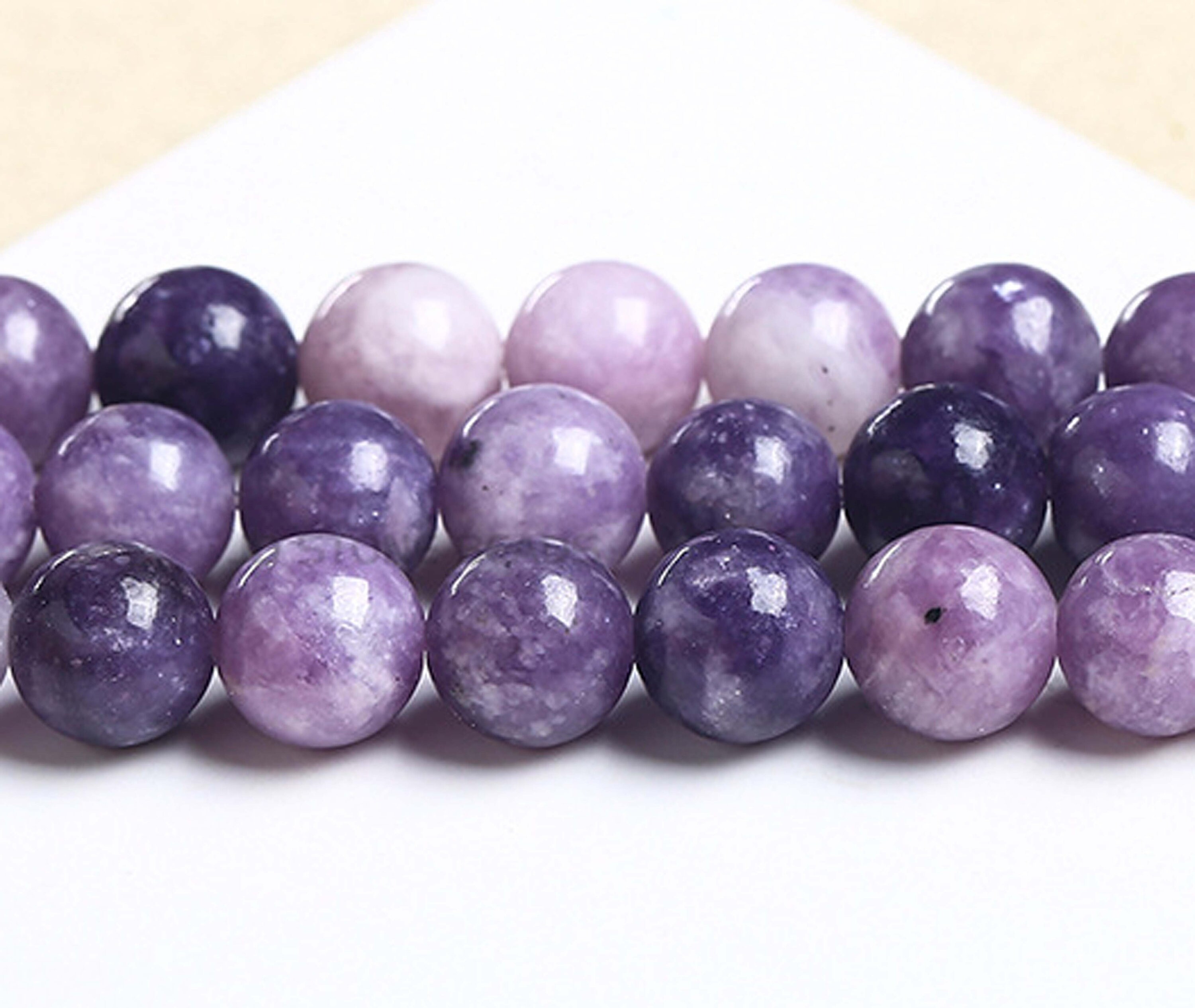 4mm-12mm Natural Muscovite Smooth Round Beads, Purple Mica Beads ...