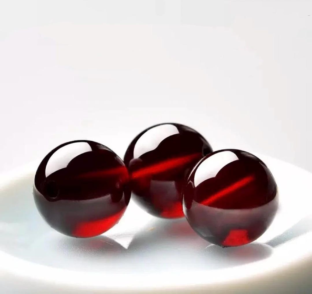 5 Pcs 4mm-12mm Natural Wine Red Garnet Smooth Round Beads,garnet Loose ...