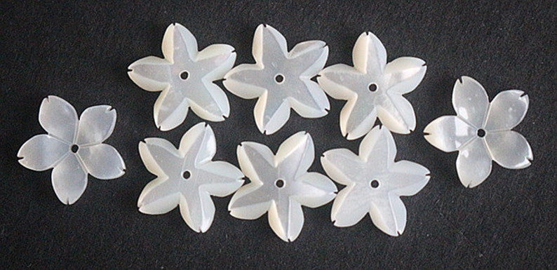 100pcs Natural MOP Shell Flower Beads,white Shell Flower Beads,6mm 8mm ...