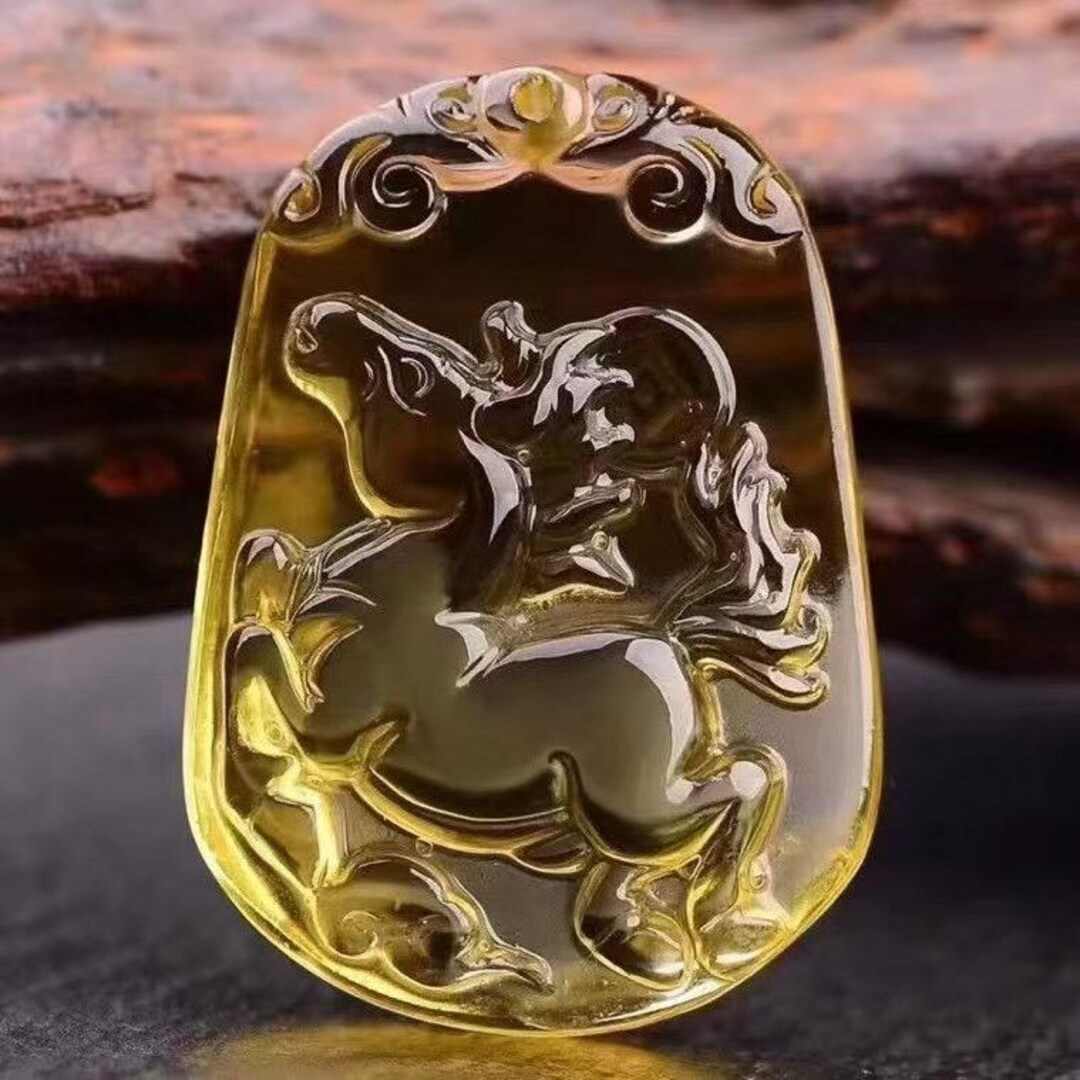 Natural Citrine Chinese Zodiac Animal Pendant for Birth Year - Etsy