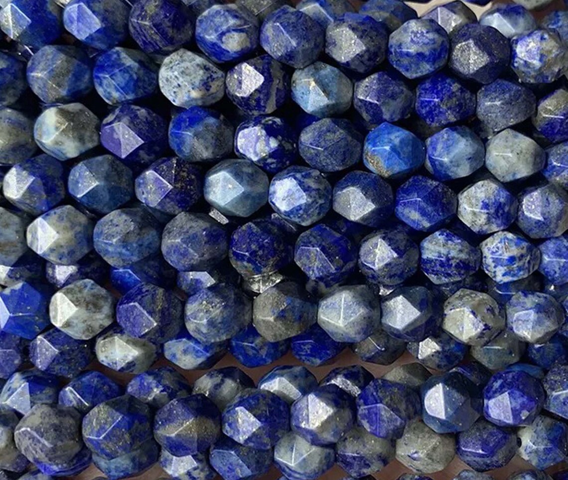 Natural Star Cut Faceted Lapis Lazuli Perles pépites Lapis - Etsy France