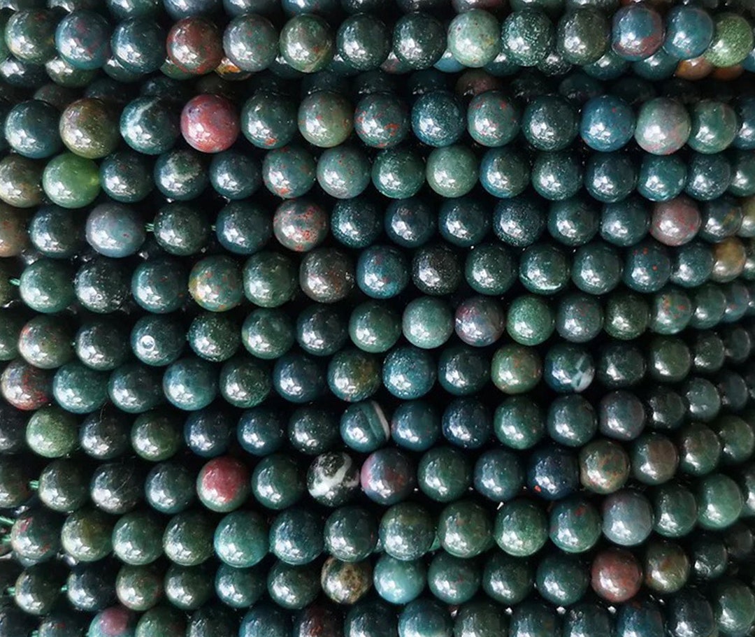 4mm-12mm Natural Bloodstone Smooth and Round Beads, Bloodstone Loose ...