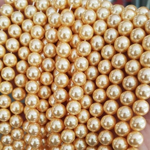 4mm-14mm Yellow South Sea Shell Pearls Smooth Round Beads,sea Shell ...