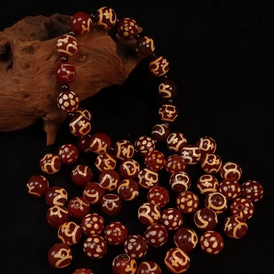 10mm Natural AAAAA Red Dzi Agate Round Beads,red Agate Beads, Tibetan ...