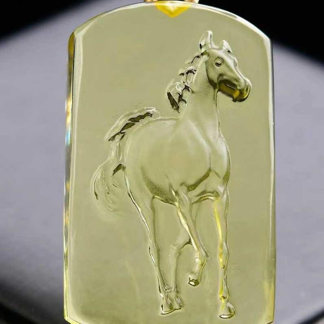 Natural Citrine Chinese Zodiac Horse Pendant for Birth Year - Etsy